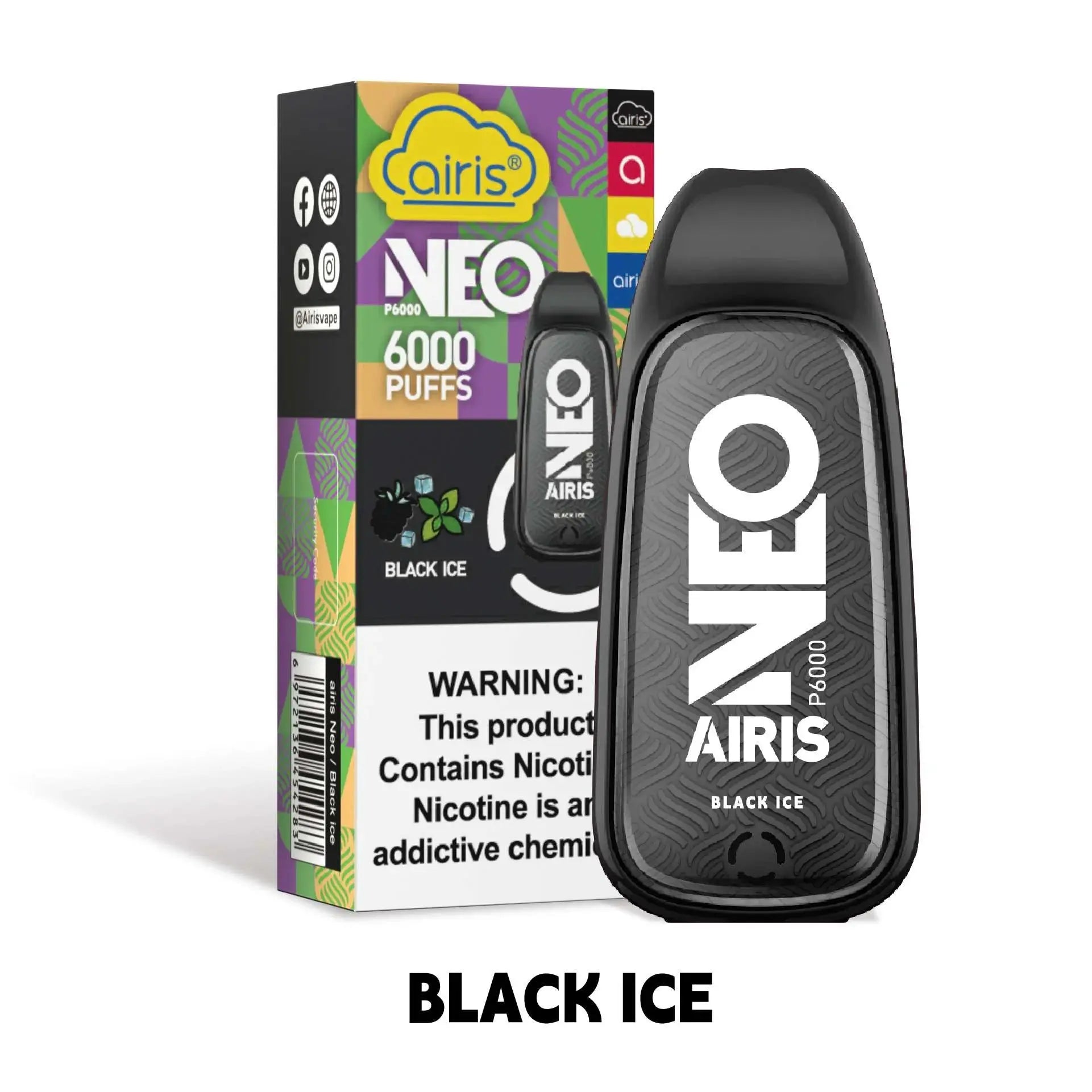 Airis NEO 6000 Vape – 6,000 Puffs, USB‑C, Mesh Coil